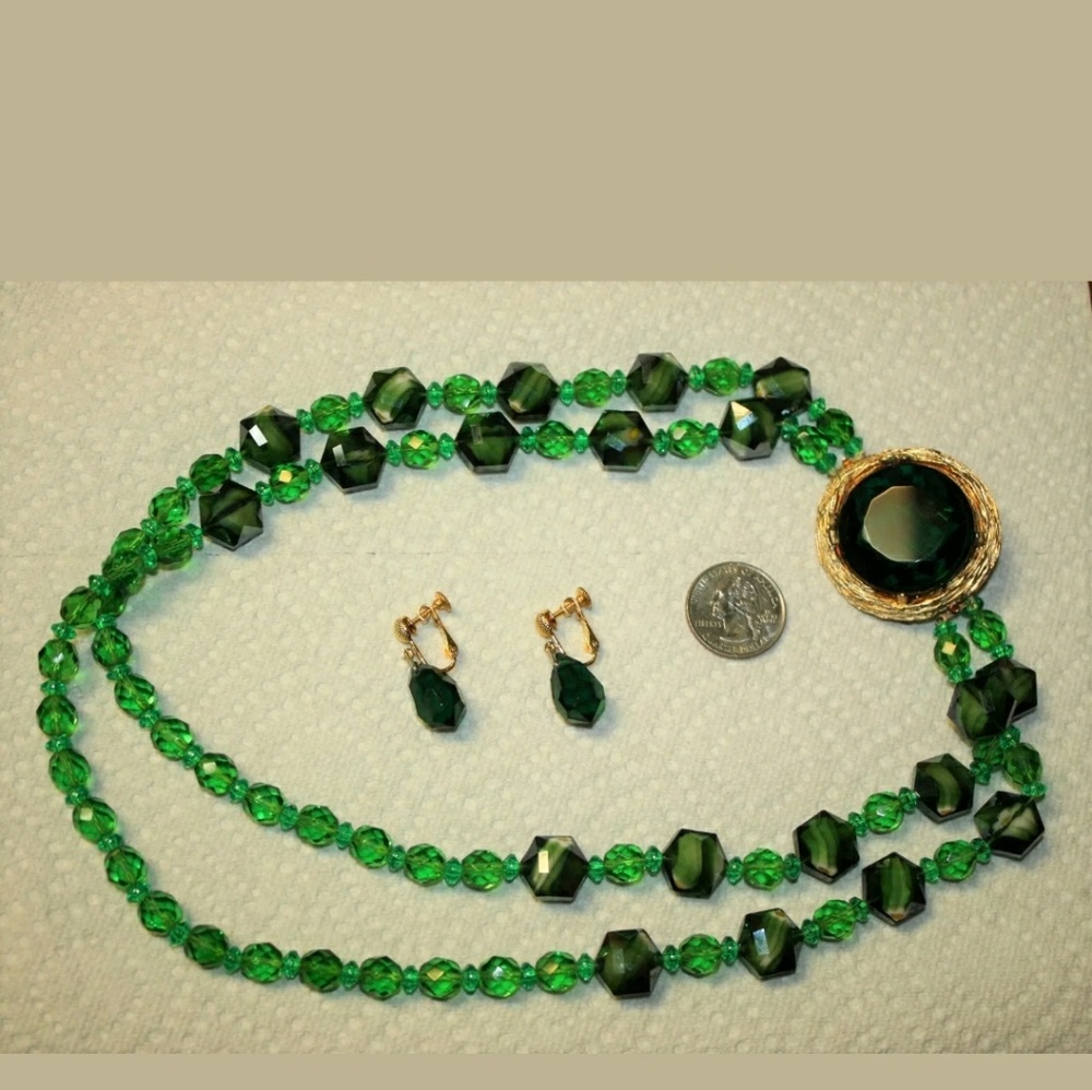 Two Strand Art Glass & Crystal Demi Pm#202 - Gem